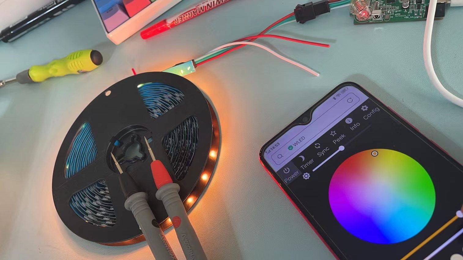 AAA SLWF-03 WLED Sound Reactive ESP32 Sensor Button IR receiver Flasher ...