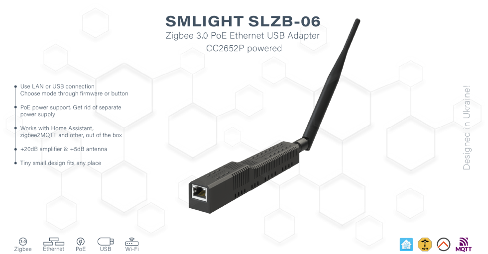 SLZB-06 Zigbee Ethernet PoE LAN USB WiFi Adapter CC2652P | Zigbee2MQTT | Home Assistant ...