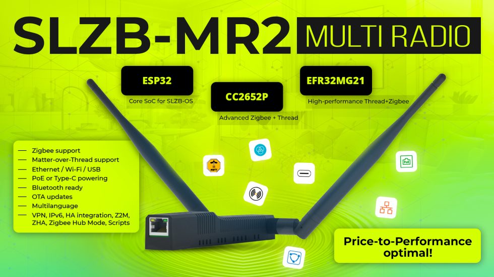 SLZB-MR2 Zigbee Thread Ethernet PoE LAN USB WiFi Adapter CC2652P EFR32 | Zigbee2MQTT | Home ...